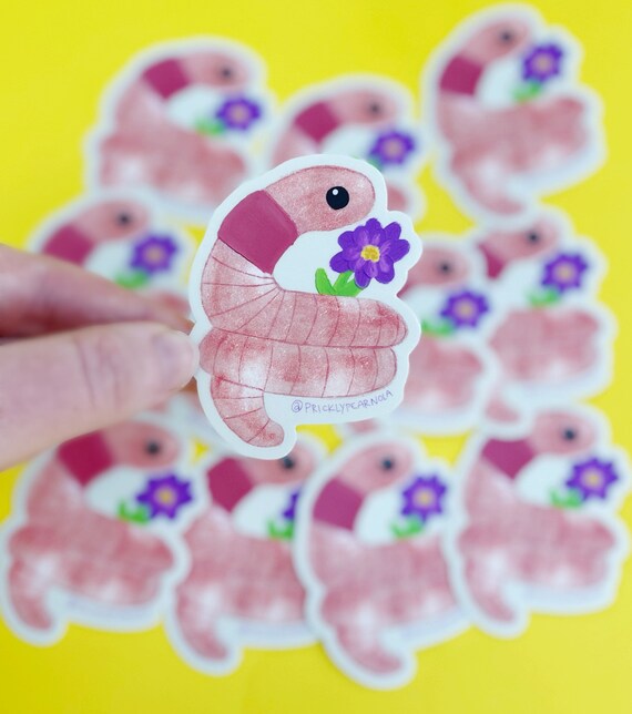 Earthworm 3 Sticker Cute Worm Art Decal Kawaii Earthworm | Etsy