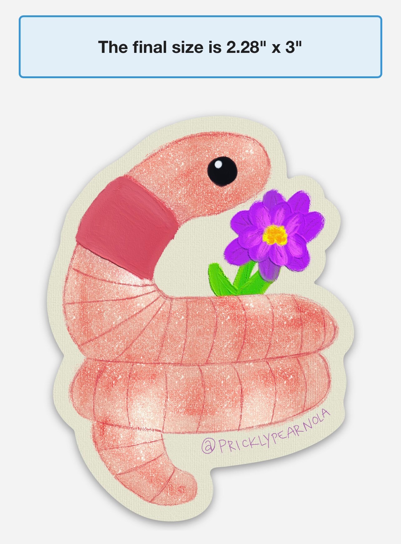 Earthworm 3 Sticker Cute Worm Art Decal Kawaii Earthworm - Etsy