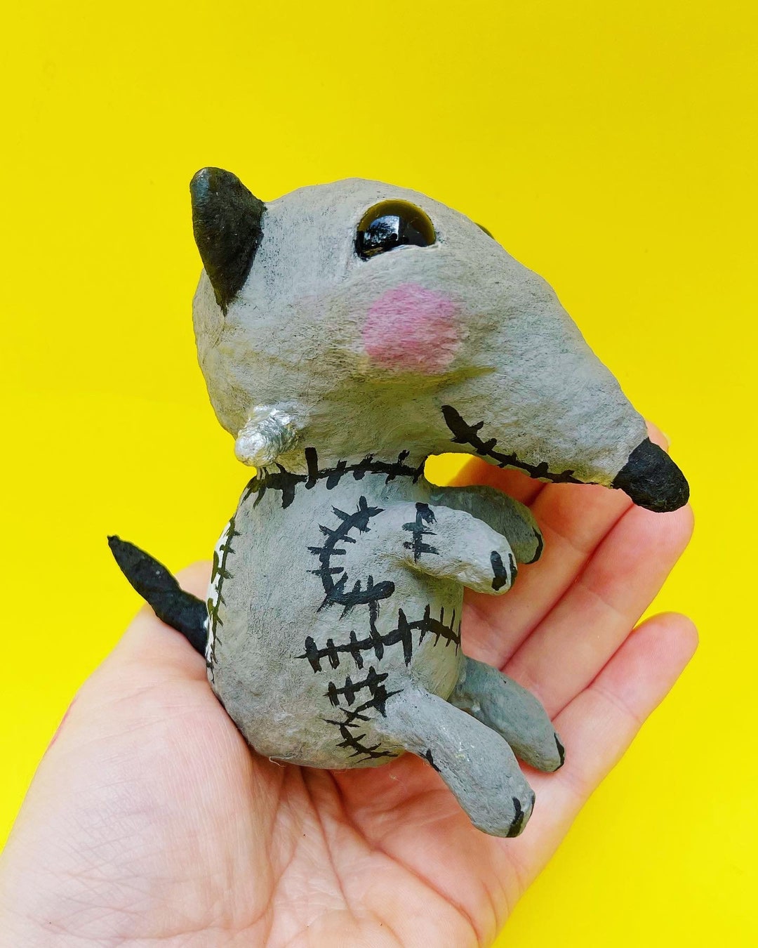 Frankenstein Dog Spun Cotton Art Figure Sculpture - Etsy