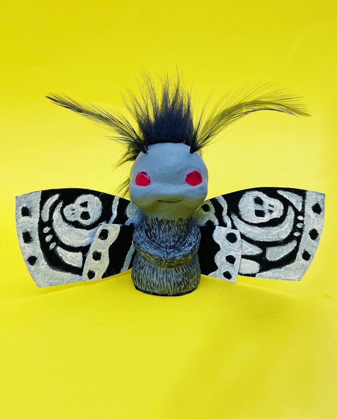 Goth Moth Mothman Paperclay Figure, Cute Death Moth, Moth Lover Gift - Etsy