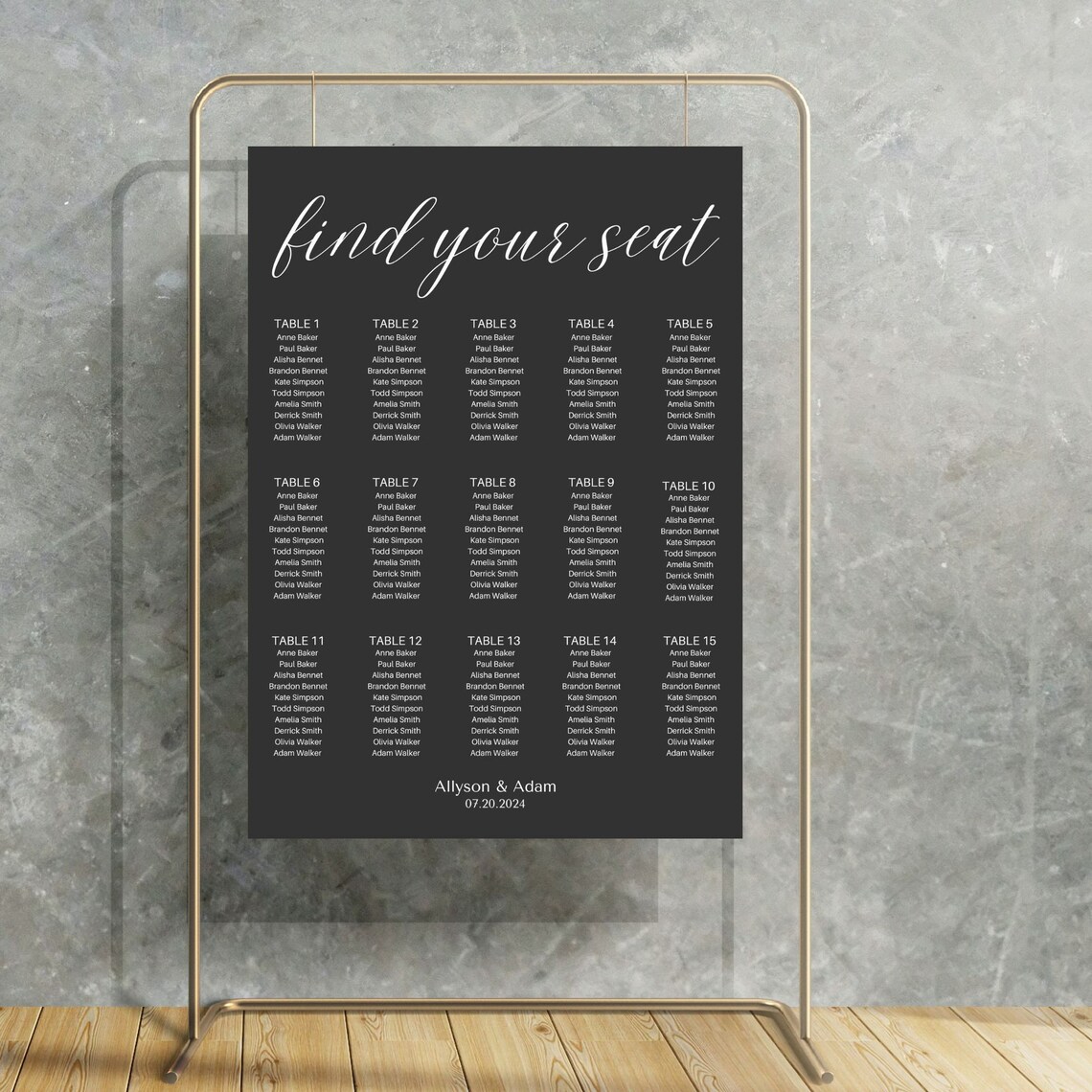 Wedding Seating Chart Template, Wedding Seating Chart, Digital Wedding ...