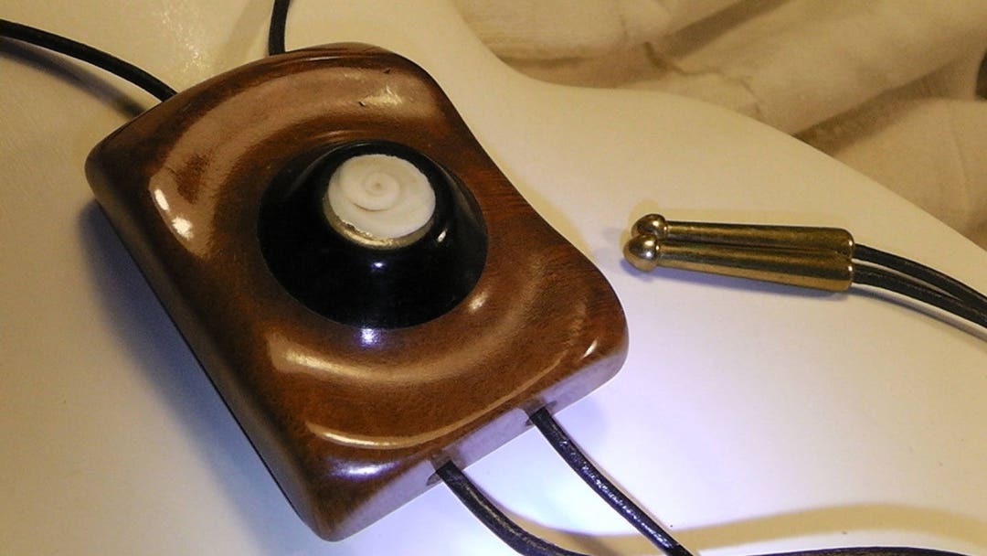 Heather, Ebony Incrustaton eye of Shiva Rosewood bolo Tie Tie Mechanism ...