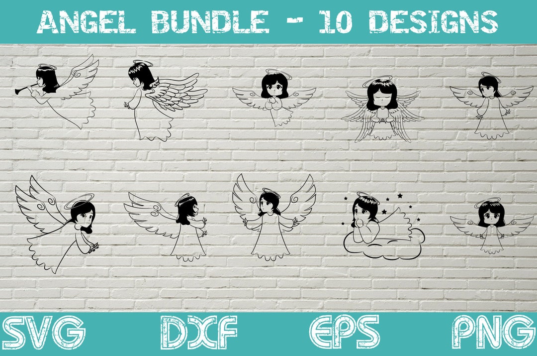 SVG ANGEL BUNDLE Svg Silhouette Cut Files Svg Bundle Clipart Design Svg ...
