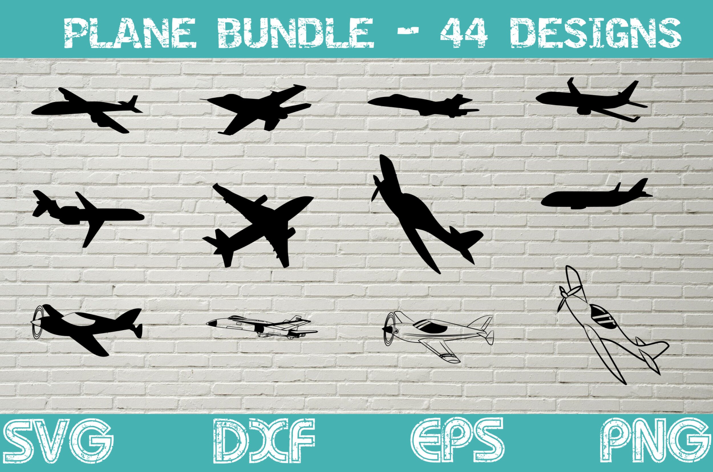 PLANE BUNDLE Svg Silhouette Cut Files Svg Bundle Clipart Design Svg - Etsy