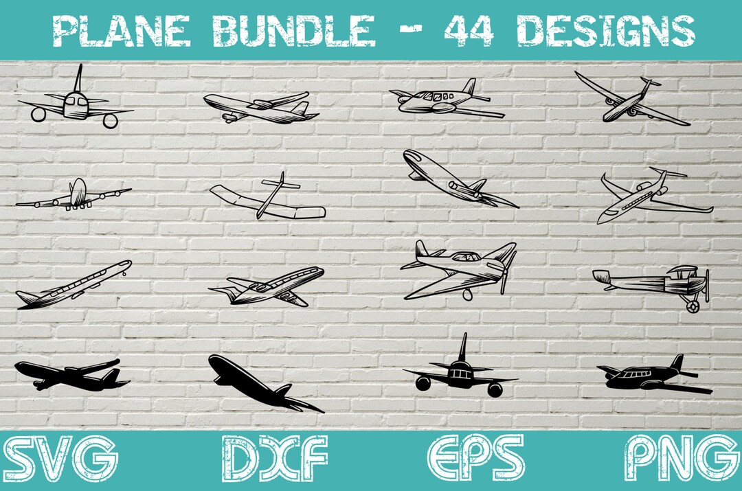 PLANE BUNDLE Svg Silhouette Cut Files Svg Bundle Clipart Design Svg - Etsy