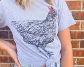 Bandana Chicken Graphic Tee Cute Chicken Shirt Graphic Tees - Etsy