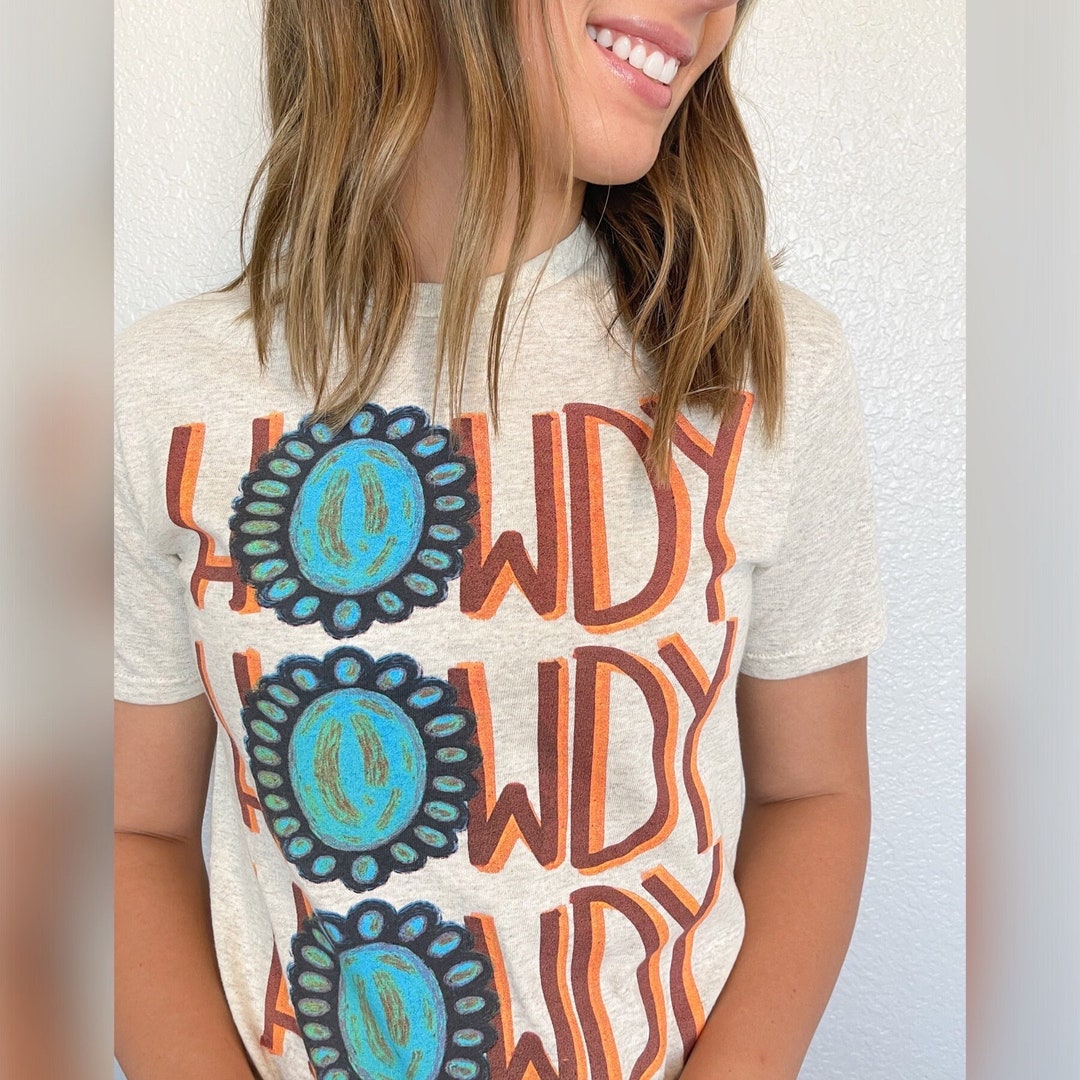 Howdy Turquoise Graphic Tee, Howdy Turquoise Gem Graphic T-shirt ...
