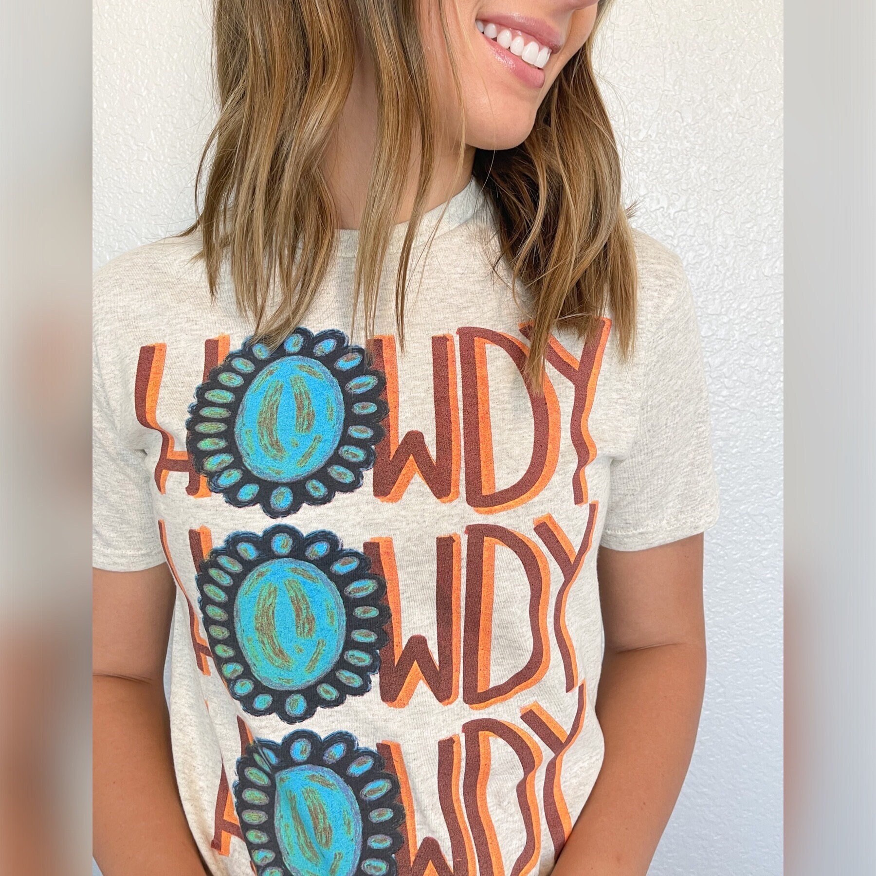 Howdy Turquoise Graphic Tee Howdy Turquoise Gem Graphic - Etsy