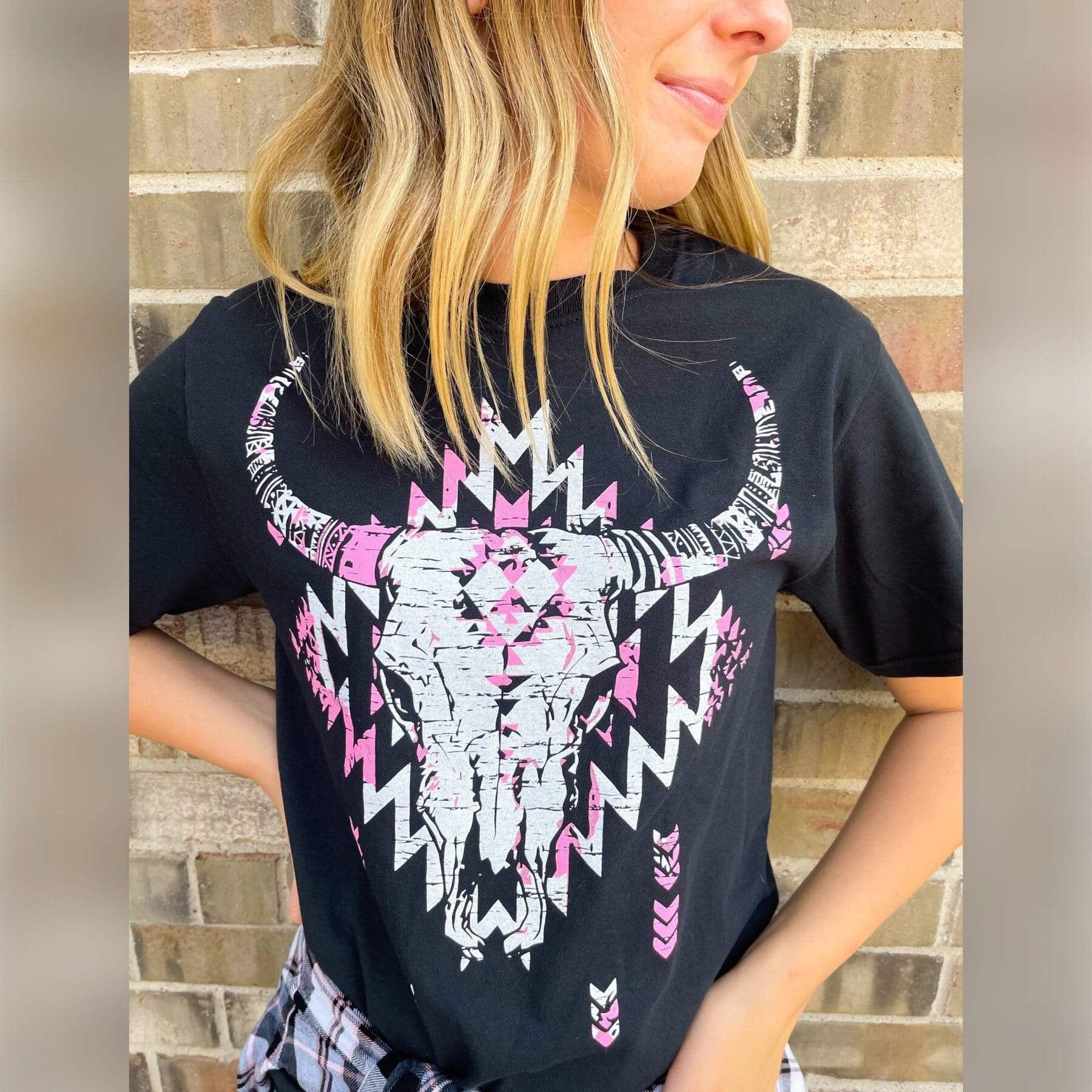 Black Aztec Bull Graphic Tee Aztec Bull Bull Skull Shirt - Etsy