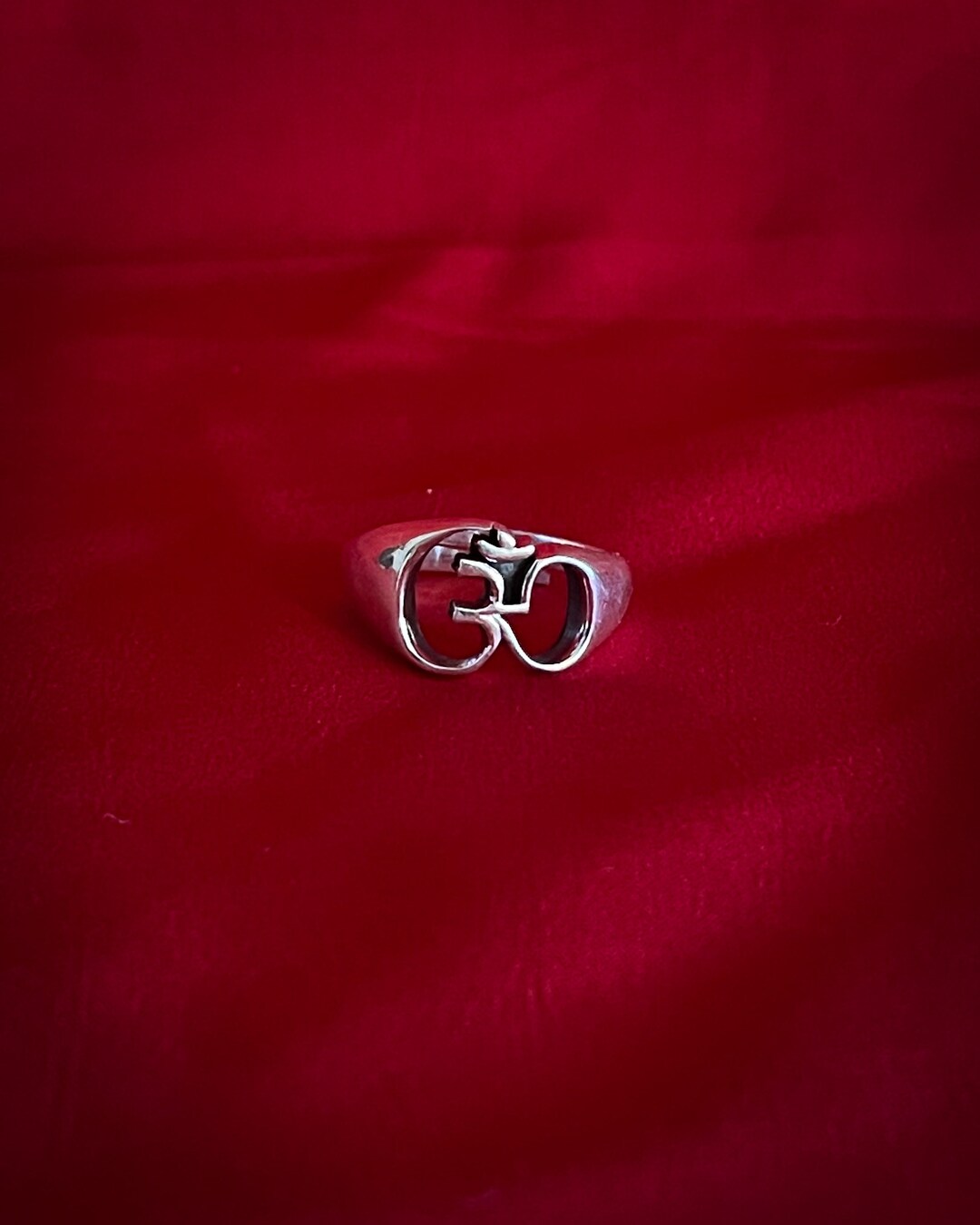 Om Silver Ring - Etsy