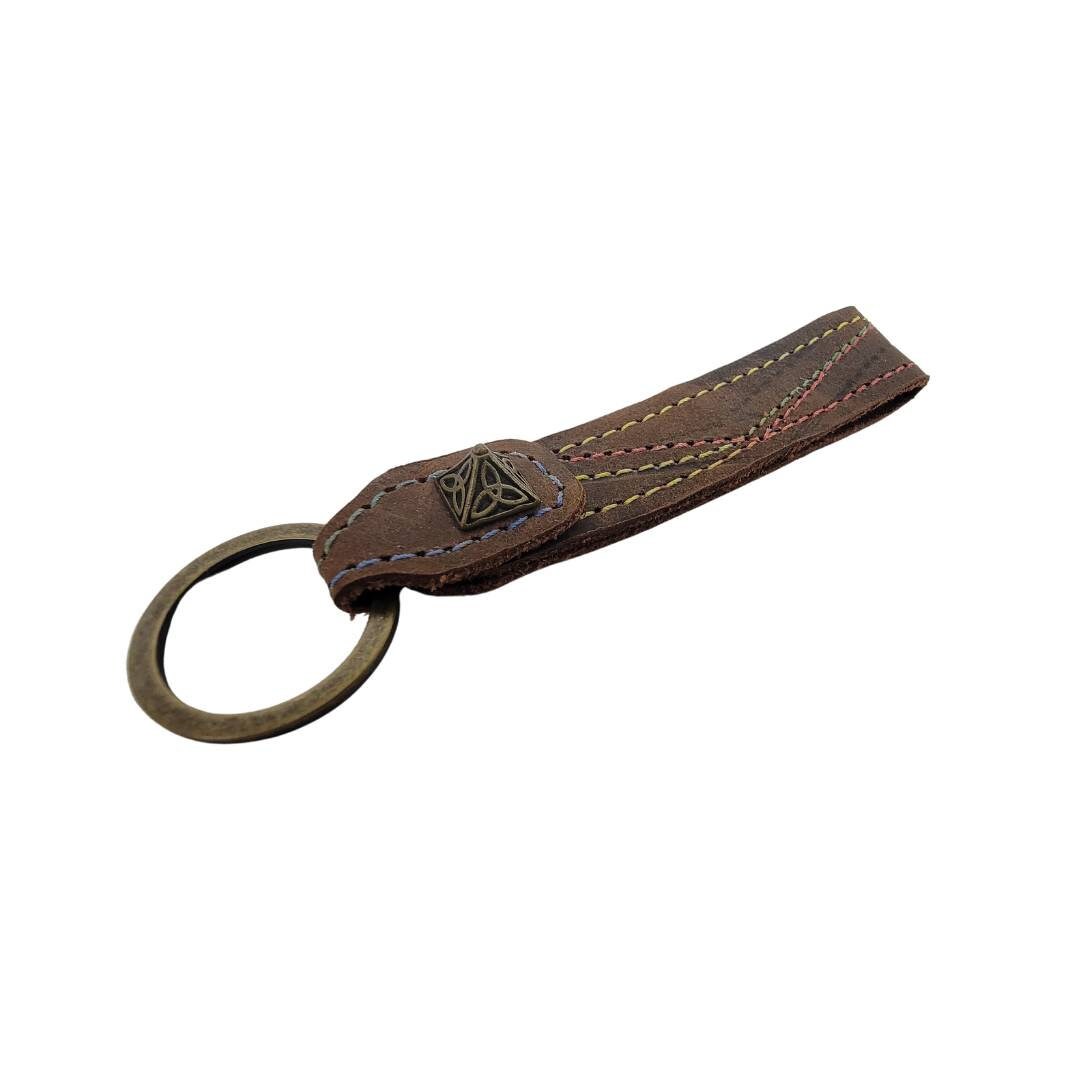 Genuine Top Grain Leather Celtic Pyramid Keychain. - Etsy