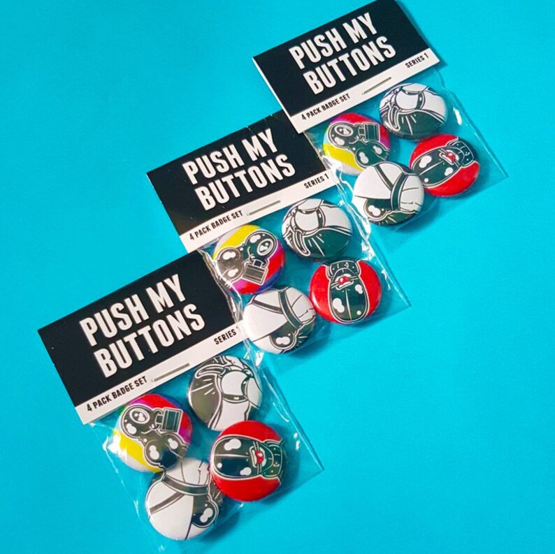 Push My Buttons badge Pack - Etsy