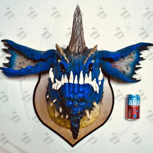 Huge Life Size Blue Dragon Trophy Bust Dungeons and Dragons E5 Wall ...