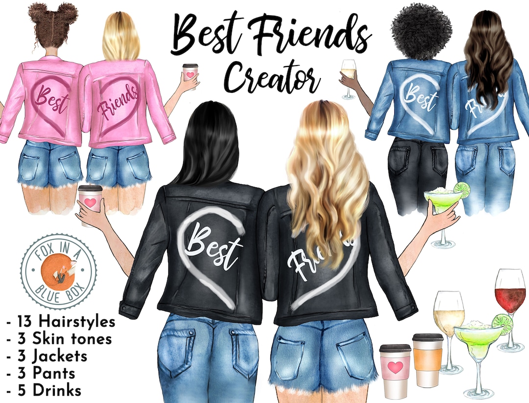 Best Friends Clipart Best Friends Jackets BFF Clipart Soul Sisters ...