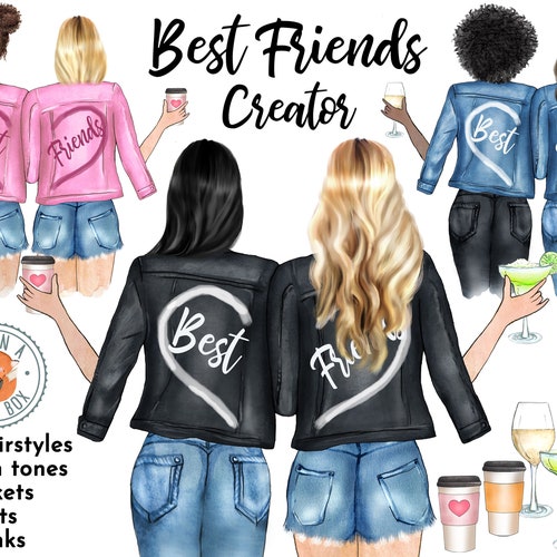 Best Friends Clipart Best Friends Jackets BFF Clipart Soul - Etsy