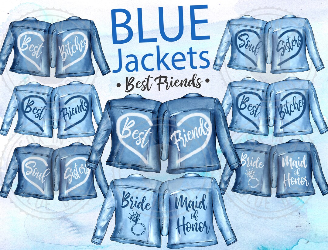 BLUE Jackets Best FRIENDS Clipart Best Friends Jackets BFF Clipart ...