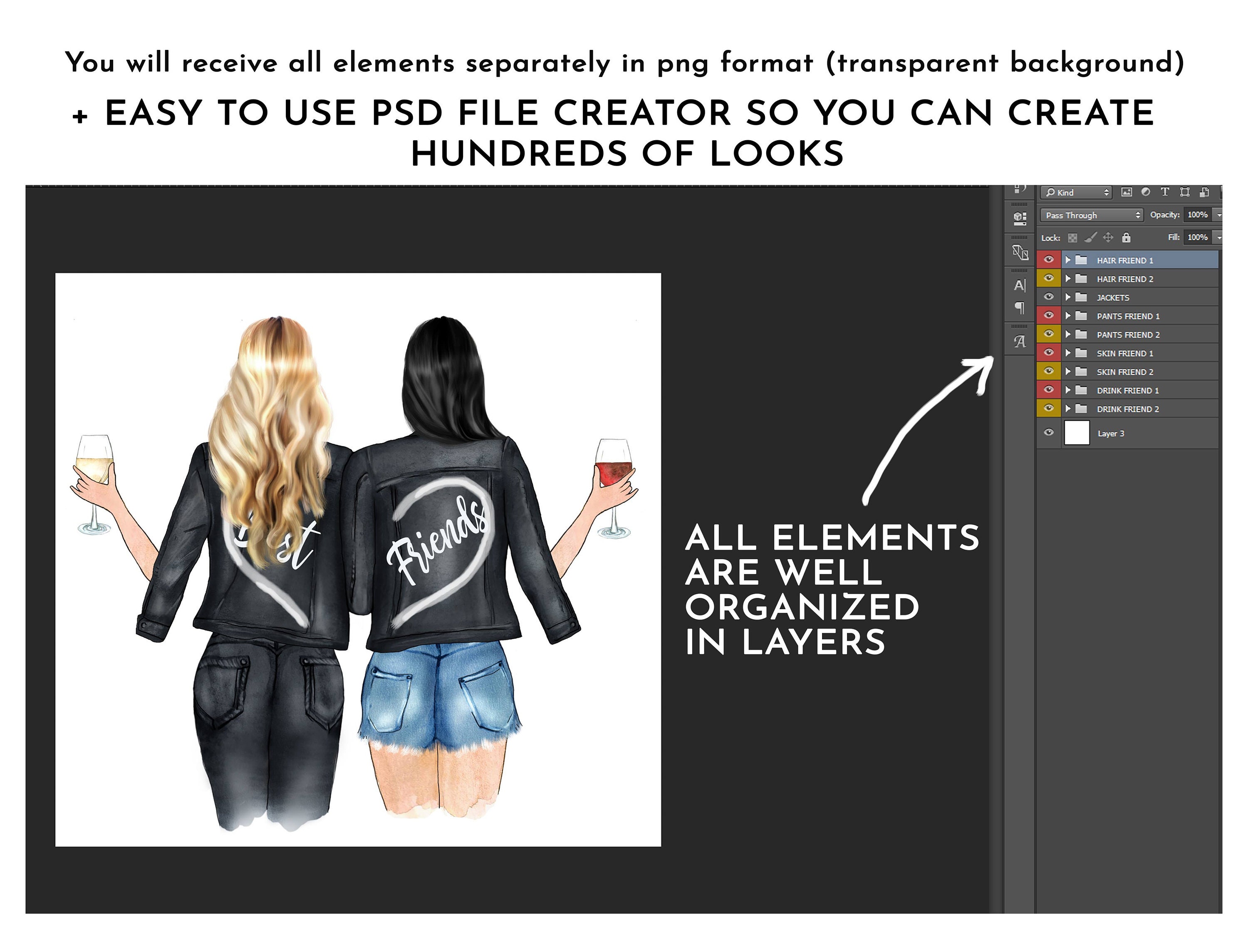 Best Friends Clipart Best Friends Jackets BFF Clipart Soul - Etsy UK