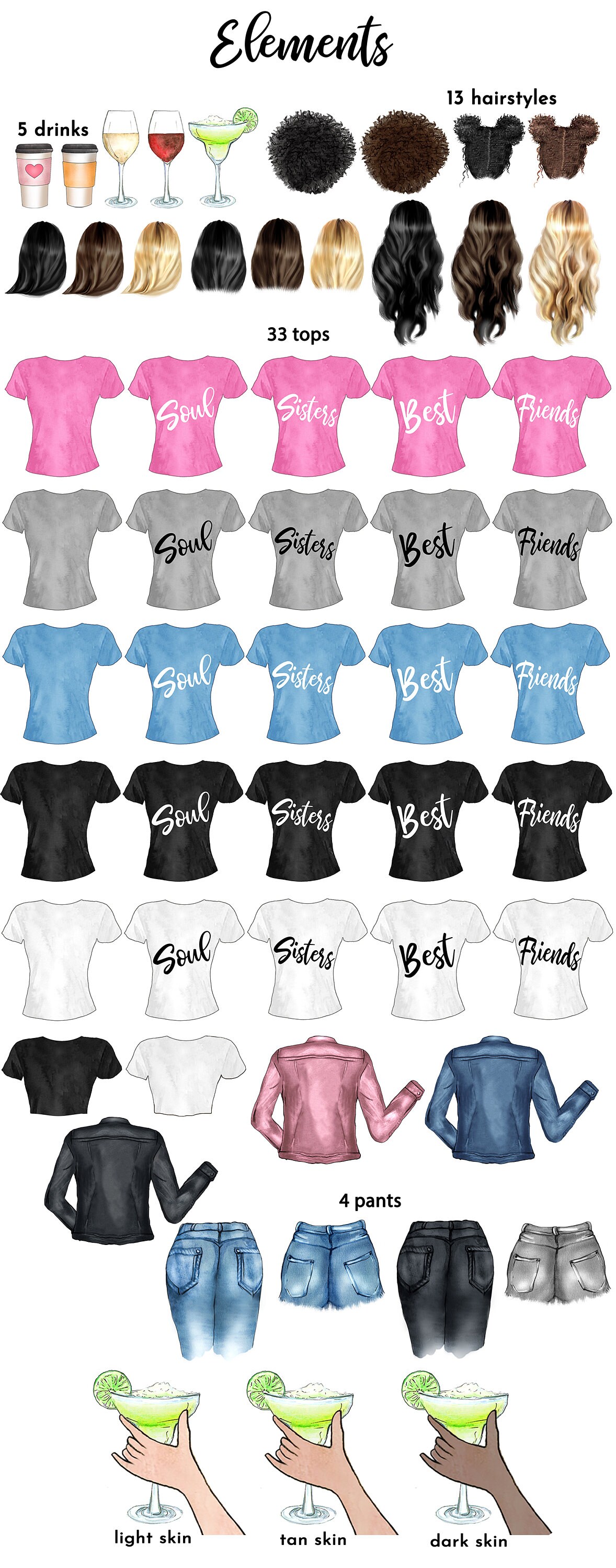 Best Friends CREATOR Clipart Best Friends Jackets BFF Clipart - Etsy