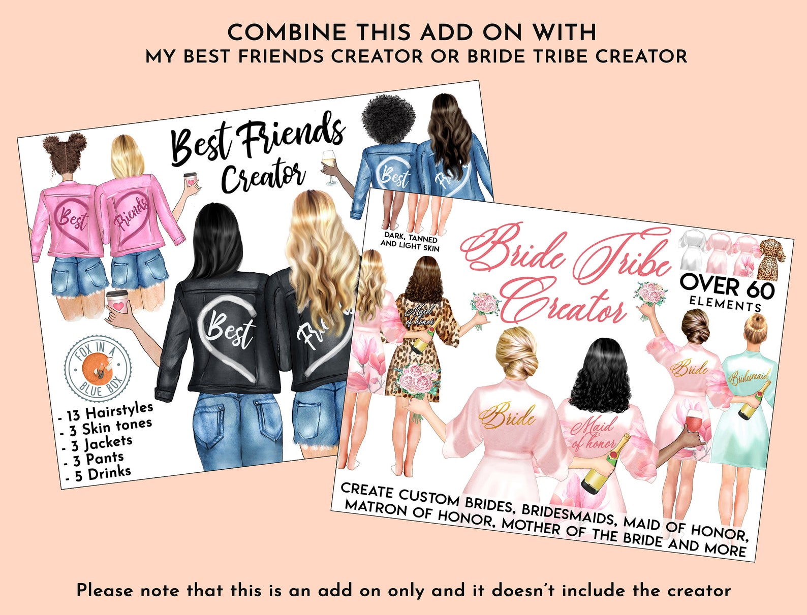 Add on Drinks Best Friends Clipart Best Friends Jackets BFF Clipart ...