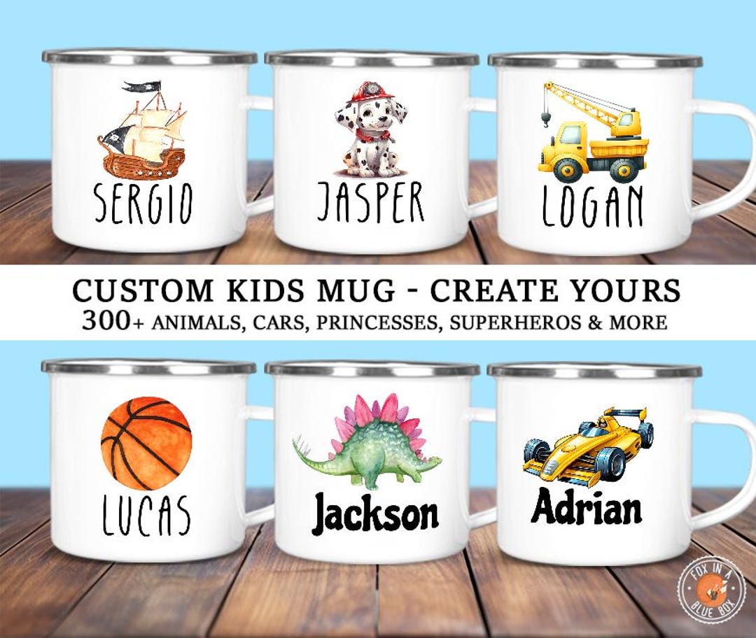 Personalized Kids Mug, Personalized Kids Enamel Mug, Personalized Mug ...