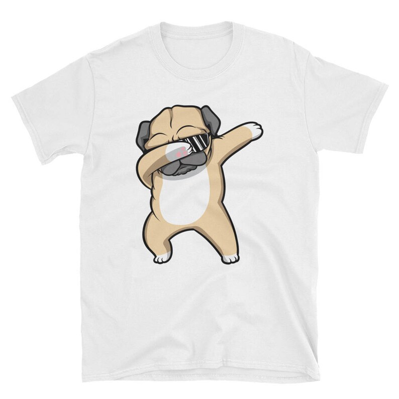 Dabbing Pug Shirt - Funny Cute Dog Dab Dance Short-sleeve Unisex T ...