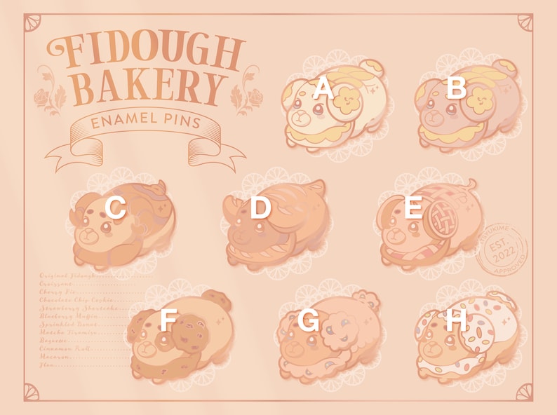 Fidough Bakery Enamel Pins - Etsy
