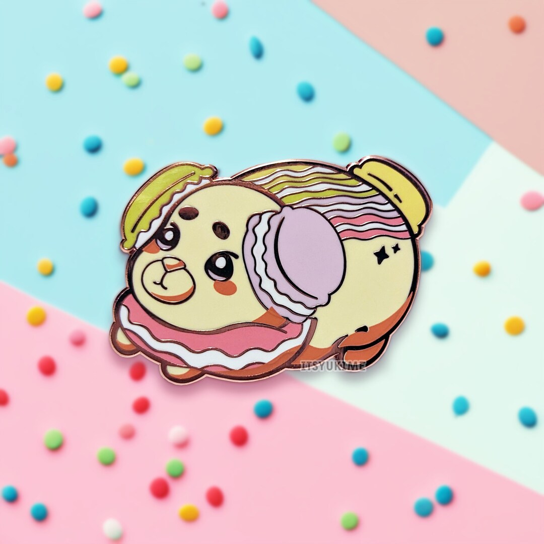 Fidough Bakery (rainbow Macaron) Enamel Pin - Etsy