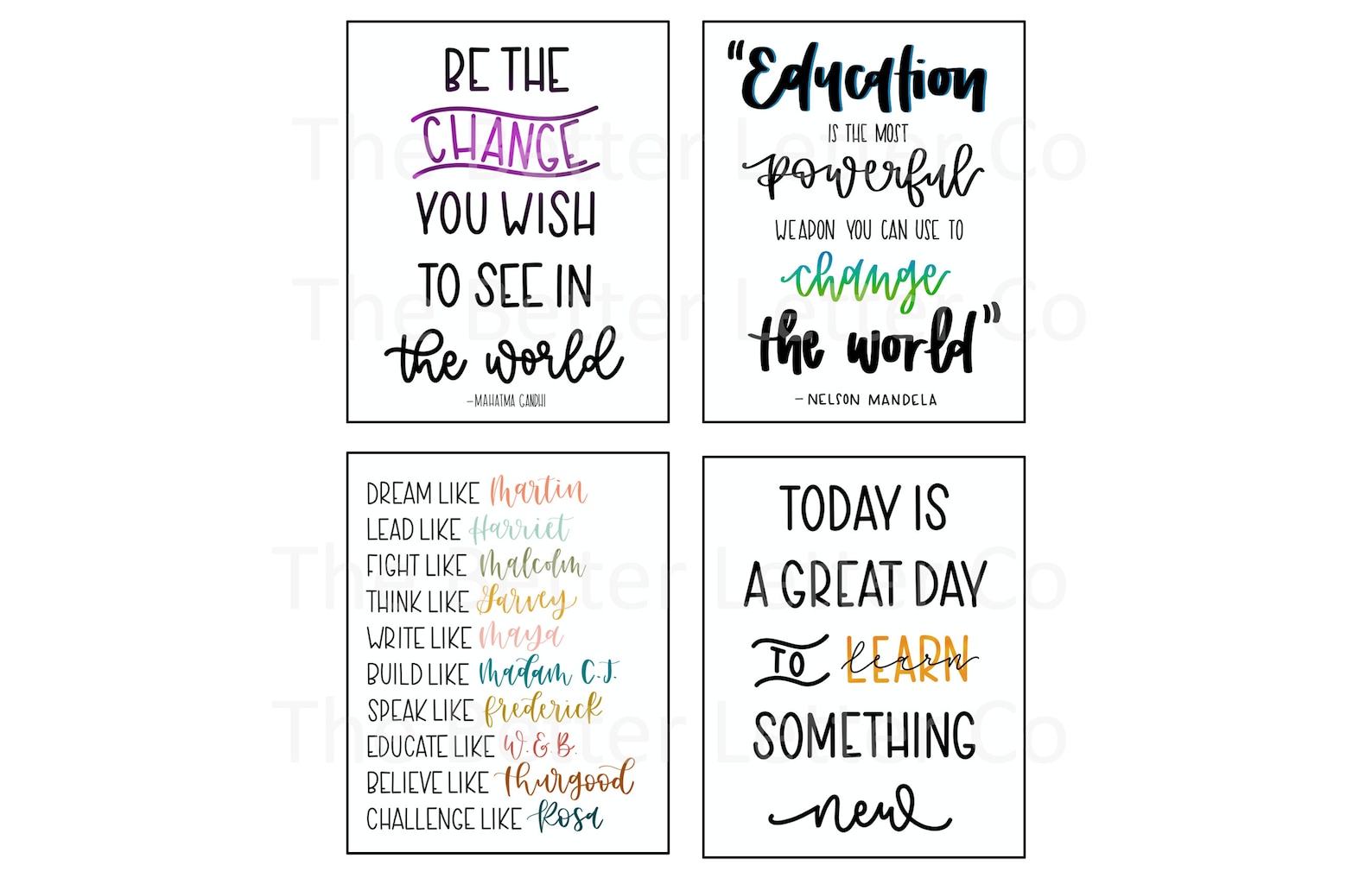 Set of 4 Classroom Posters Poster Bundle Set Digital | Etsy