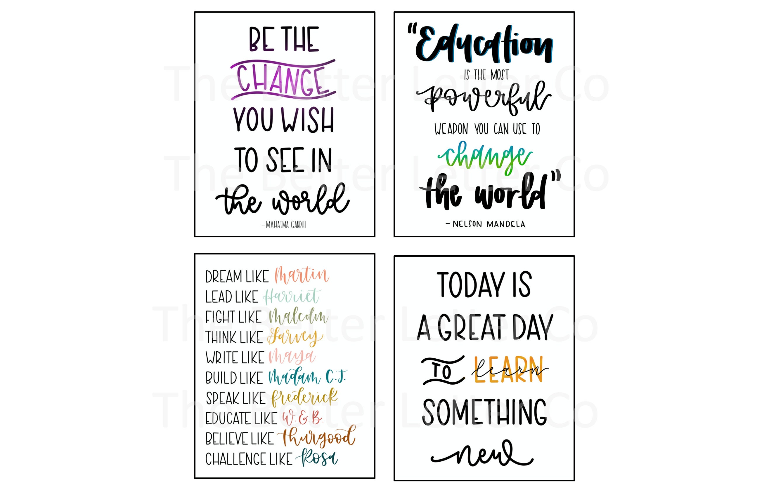 Set of 4 Classroom Posters Poster Bundle Set Digital | Etsy