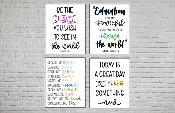 Set of 4 Classroom Posters Poster Bundle Set Digital | Etsy