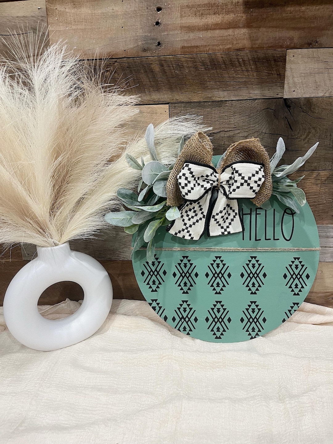 Aztec Hello Sign, Door Sign, Western Door Sign, Cute Hello Door Sign ...