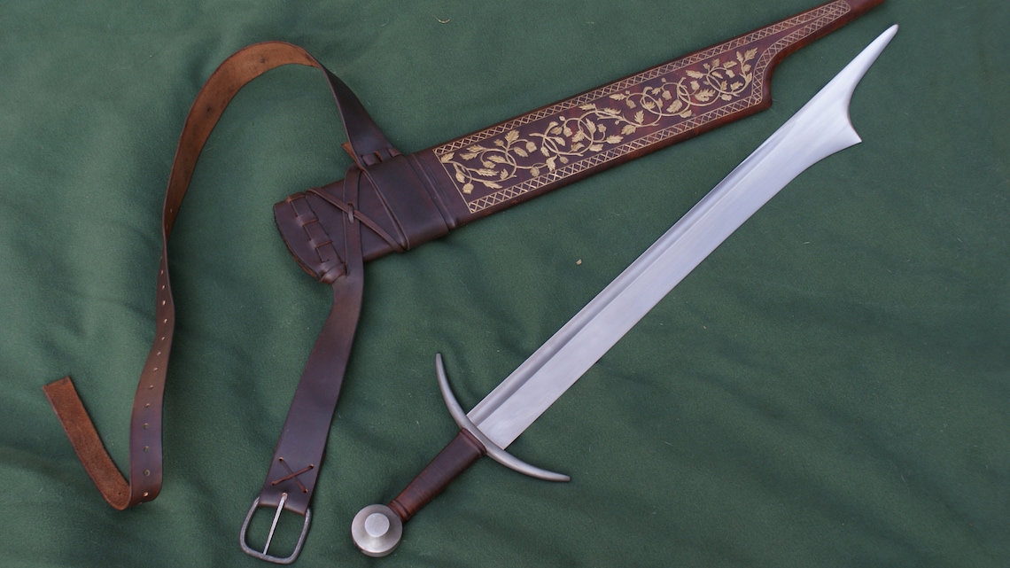 Custom Reverse Edged Falchion With a Decorated Scabbard and | Etsy UK