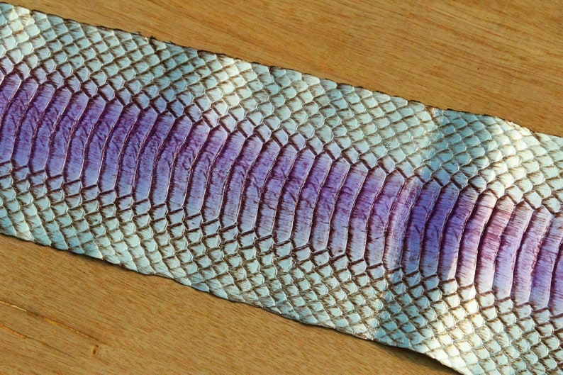 Fancy Snake Skin SNAKESKIN genuine leather HIDE Purple | Etsy