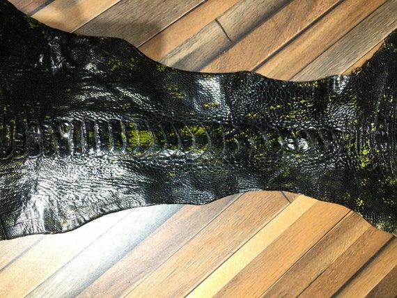 Painted Genuine Ostrich Leg Skin Leather Hide Glazed Black | Etsy