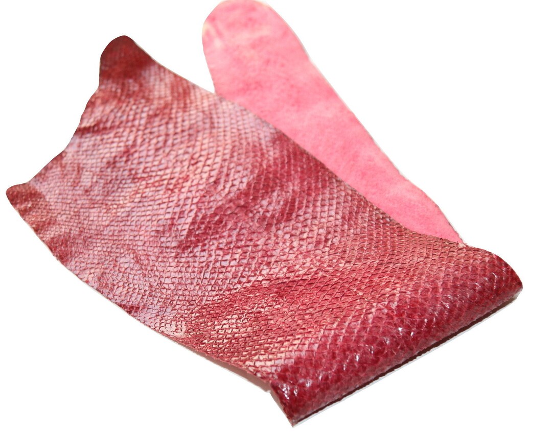 Salmon Fish Skin Leather Bordeaux - Etsy