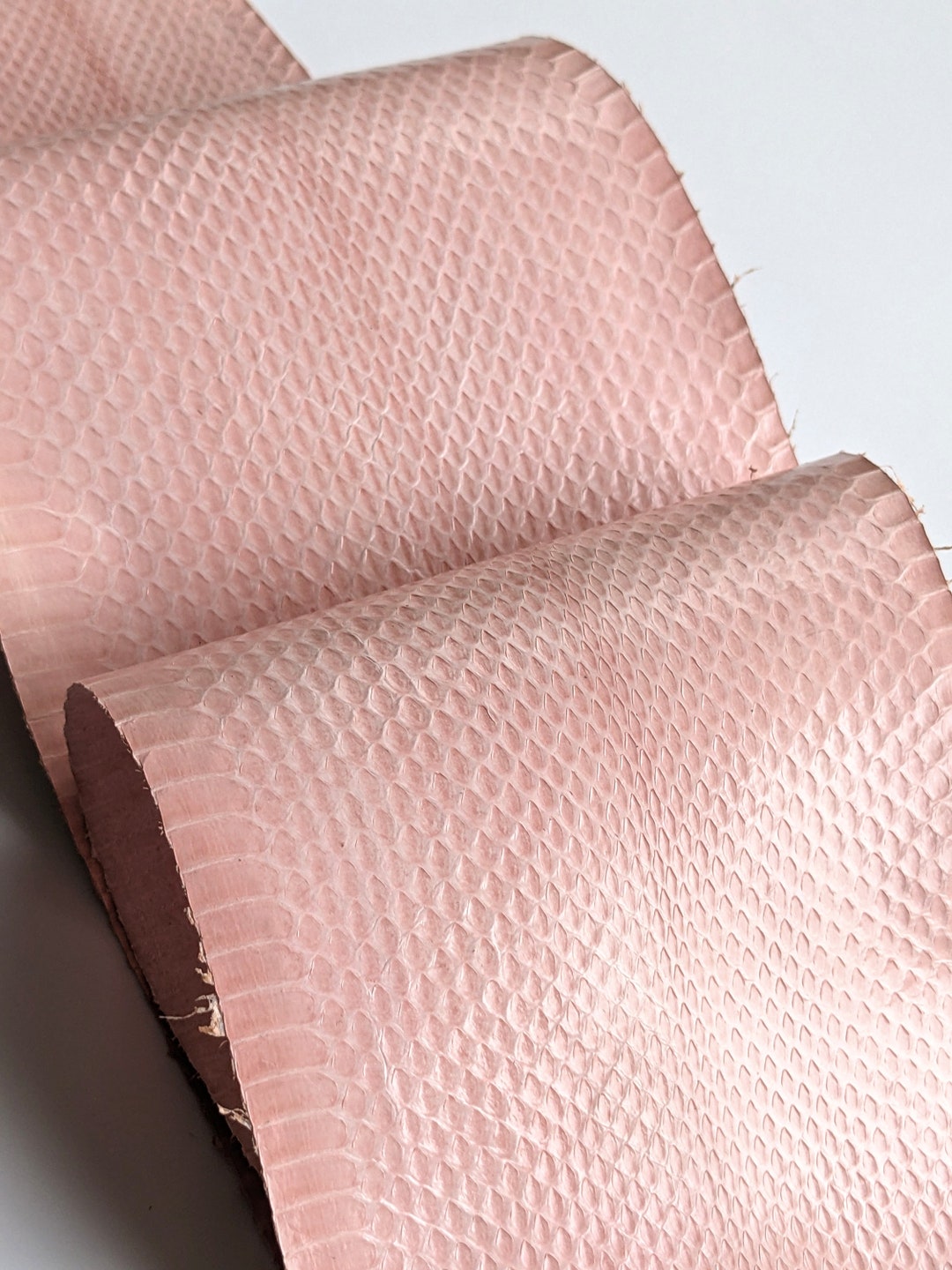 Masked Water Snake Skin Hide Leather Snakeskin Craft Supply Pink Glossy ...