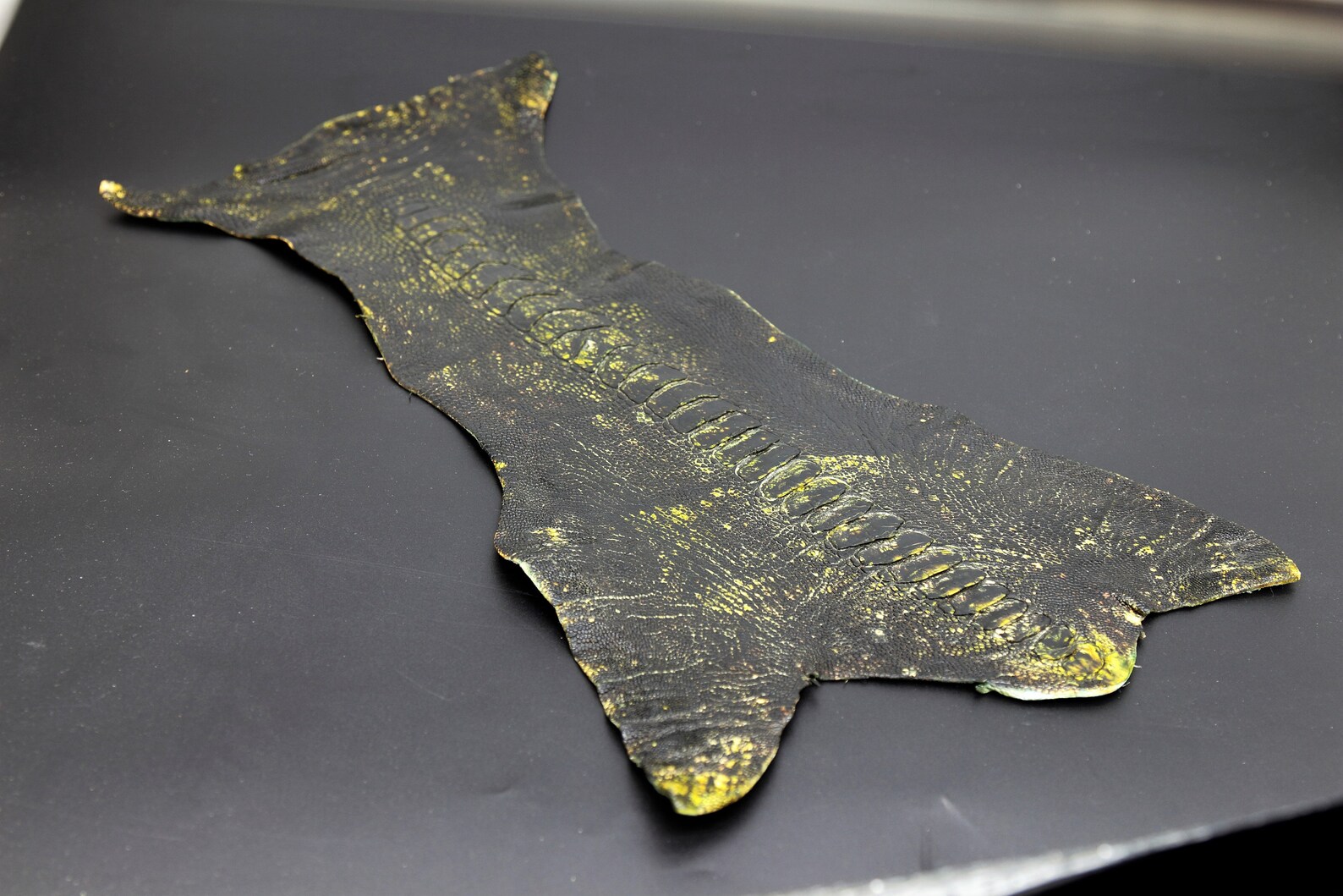 Painted Genuine Ostrich Leg Skin Leather Hide Glazed Black | Etsy