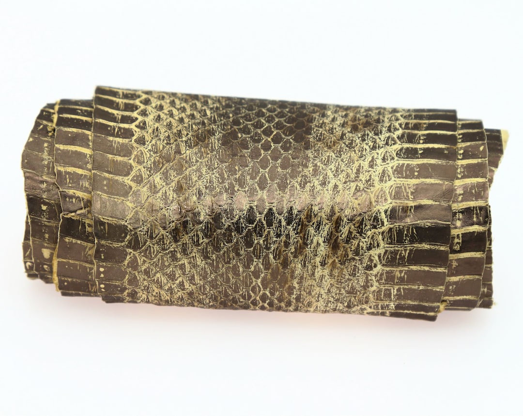 Vintage Metallic Snakeskin Leather Elaphe Snake Skin Hide - Etsy