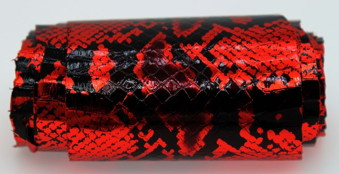 Metallic Snake Leather Genuine Elaphe Carinata Snakeskin Leather Hide ...