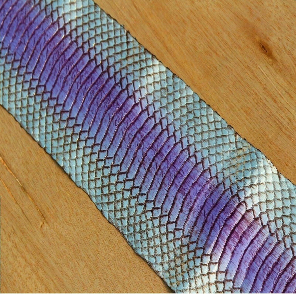 Fancy Snake Skin SNAKESKIN genuine leather HIDE Purple | Etsy