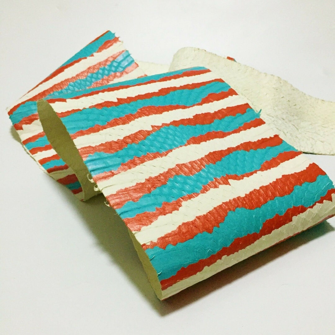 Nautical Stripes Print Snake Skin Hide Leather Snakeskin Sublimation ...
