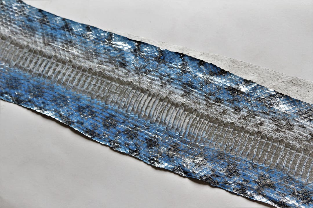Genuine Snake Skin Hide Leather Snakeskin Back Cut Metallic - Etsy