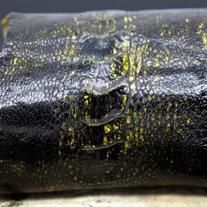 Painted Genuine Ostrich Leg Skin Leather Hide Glazed Black - Etsy