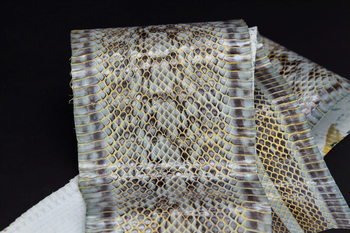 Metallic Snake Skin SNAKESKIN Genuine Leather HIDE Craft - Etsy