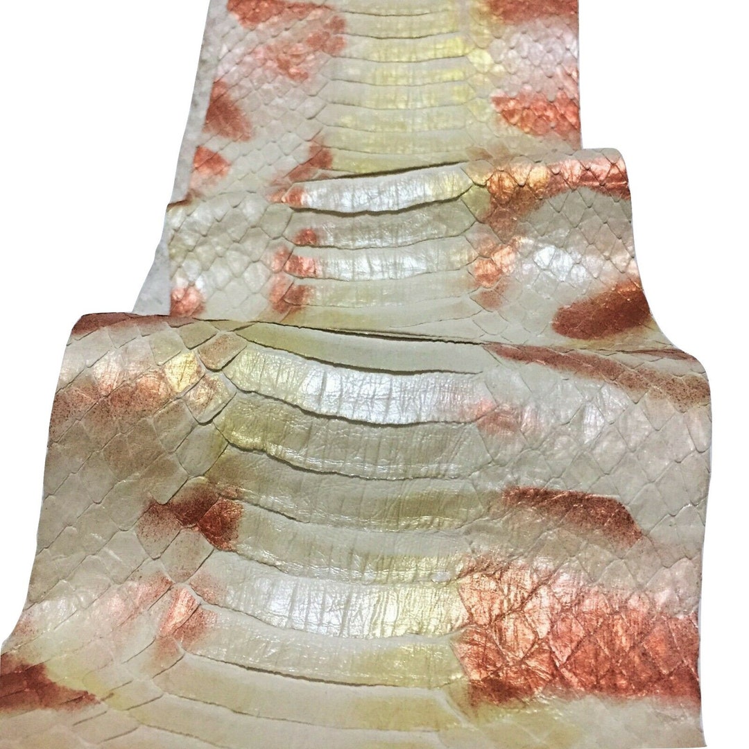 Elaphe Carinata Snake Skin Hide Leather Snakeskin Beige - Etsy