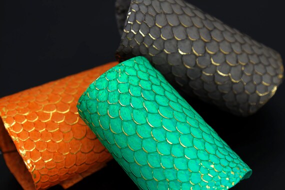 Genuine Fish Skin Hide Leather Craft Supply Metallic | Etsy