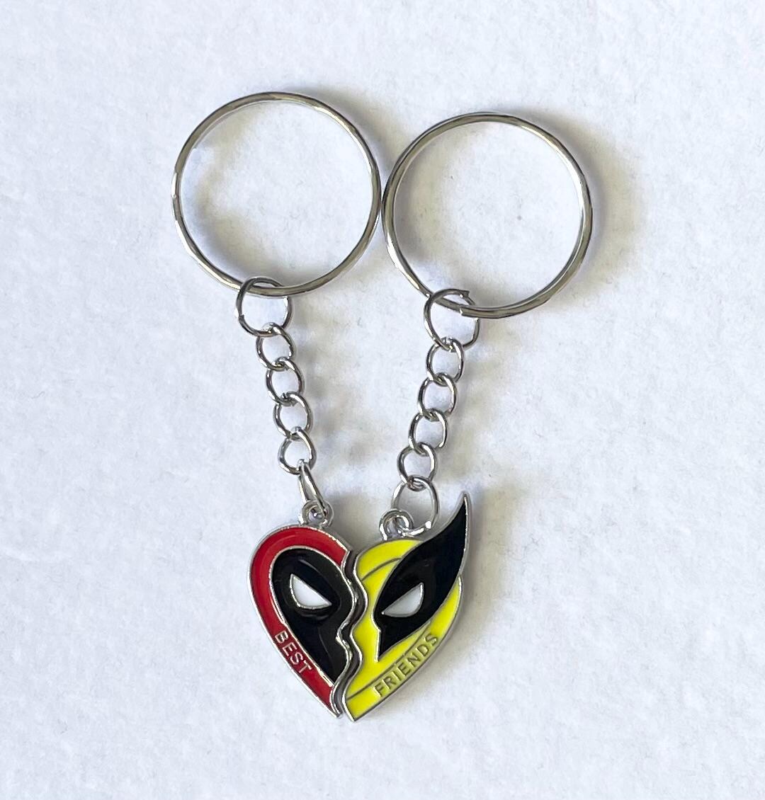 Deadpool and Wolverine Inspired Pair of Keyrings Handmade - Etsy