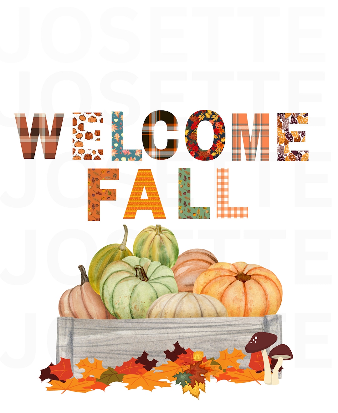 Welcome Fall PNG Super Cute and High Quality 300 DPI for Sublimation - Etsy
