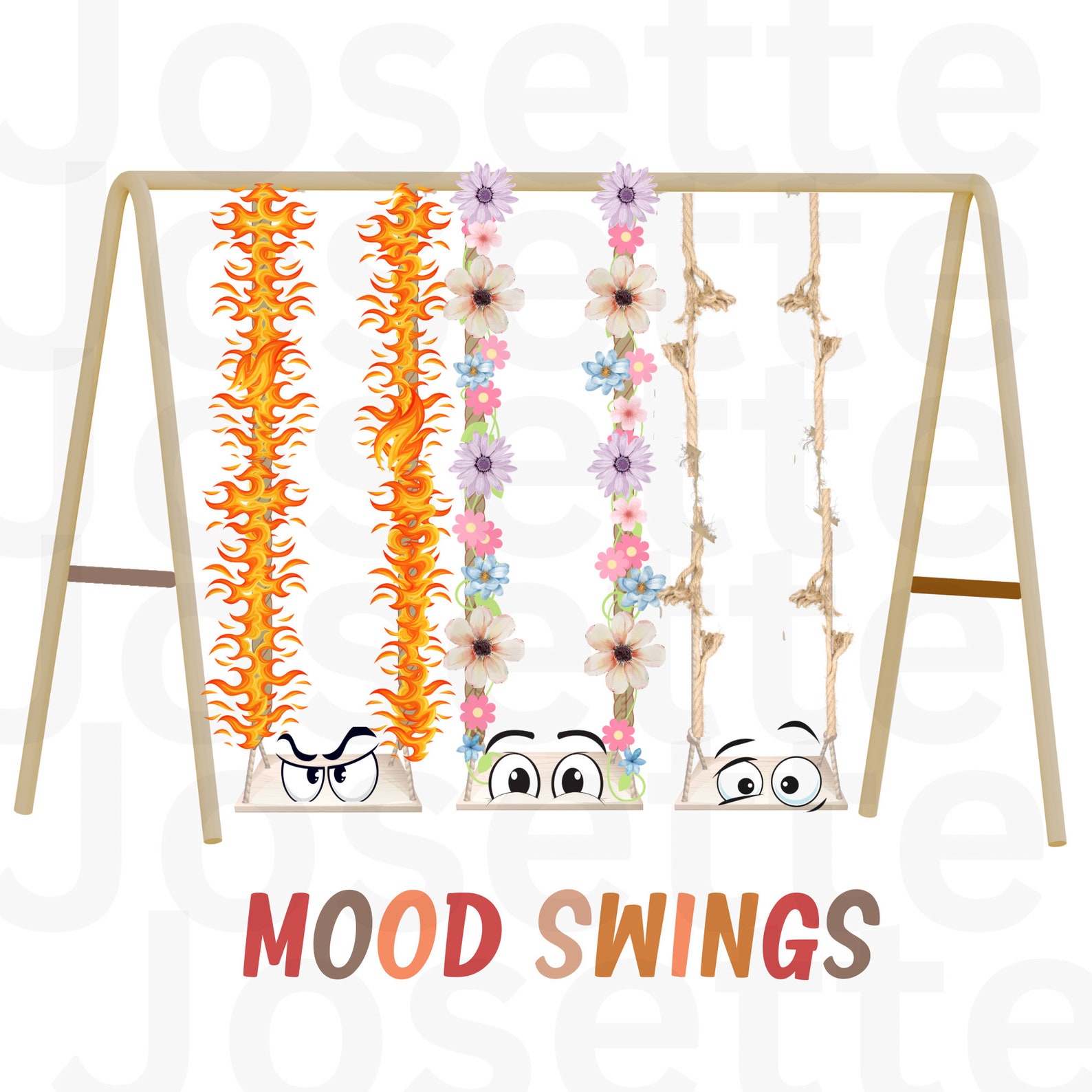 Mood Swing PNG Super Cute Swing Set With Funny Faces PNG High Quality ...
