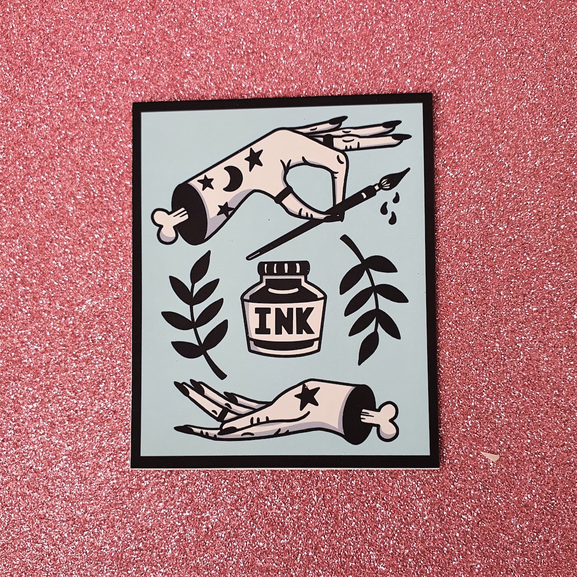 Magic Ink Vinyl Sticker Ink Tattoo Inktober Artist | Etsy